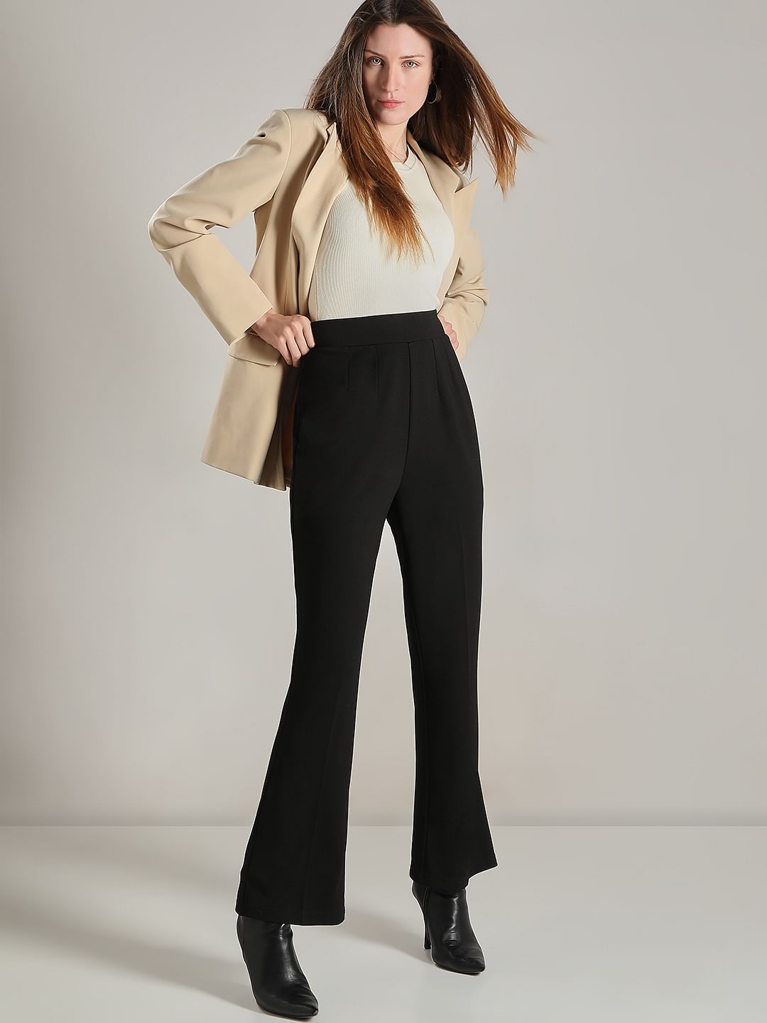 Black High Rise Bootcut Pants