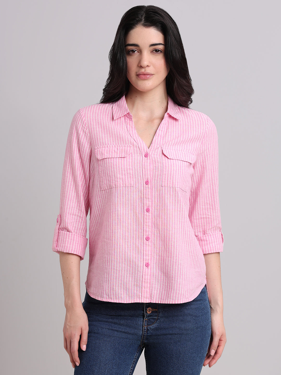 Pink Striped Shirt